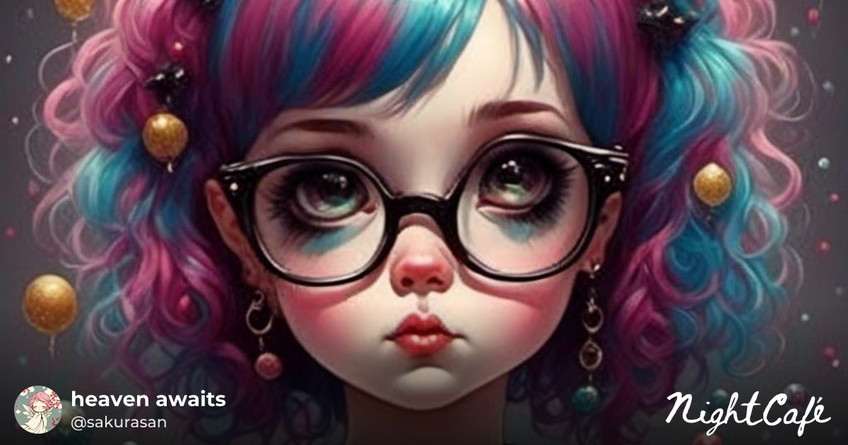 Rainbow Glitter Fairy in Goth Anime Style - AI Art