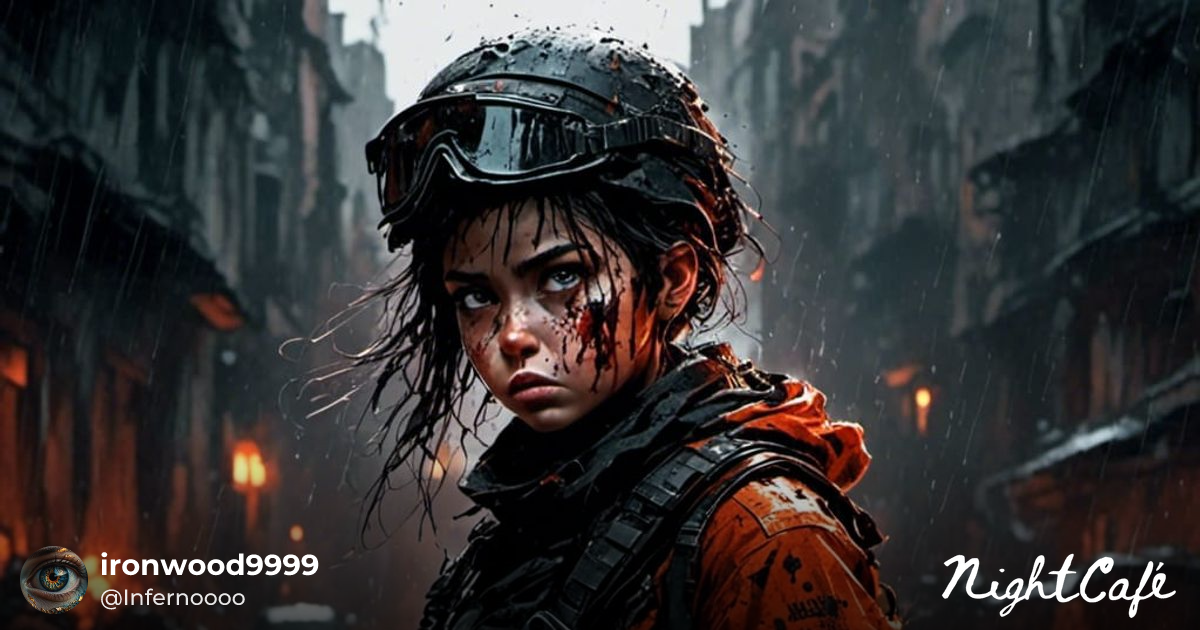 Gritty Realism: Angry Soldier in War-Torn City - AI Art