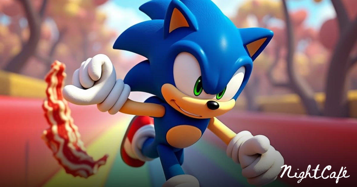 Sonic Soars Through Rainbow Roblox Obby with Whims... - AI Art