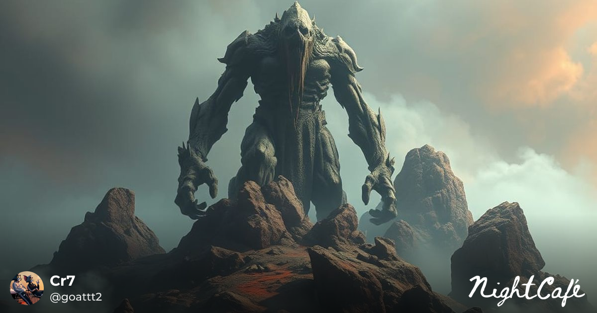 golem - Ancient Earth Golem in Mystical Landscape