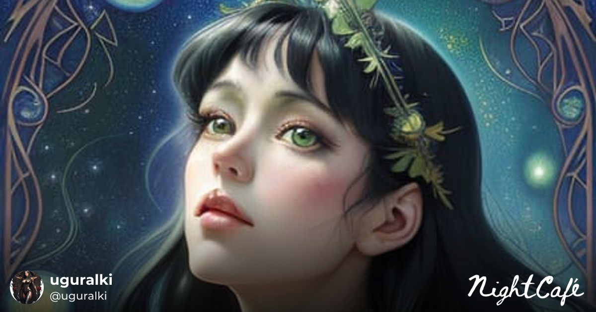 Art Nouveau. Studio Ghibli anime character. Full Body Portrait. A curvy ...