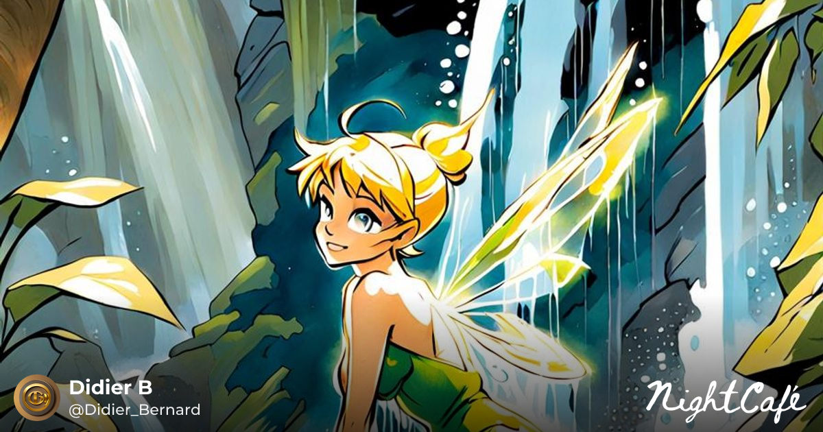 Tinkerbell Showering: Adult Comic Art Style - AI Art
