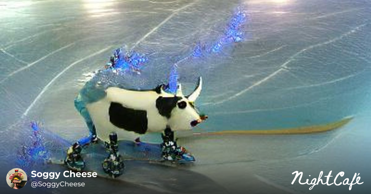 An ice-skating cow - Cow on Ice Skates