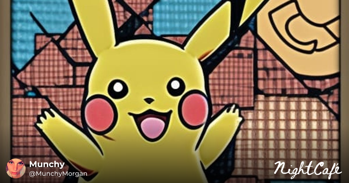 Abstract Pikachu - Adorable Pikachu in 3D Digital Art Style