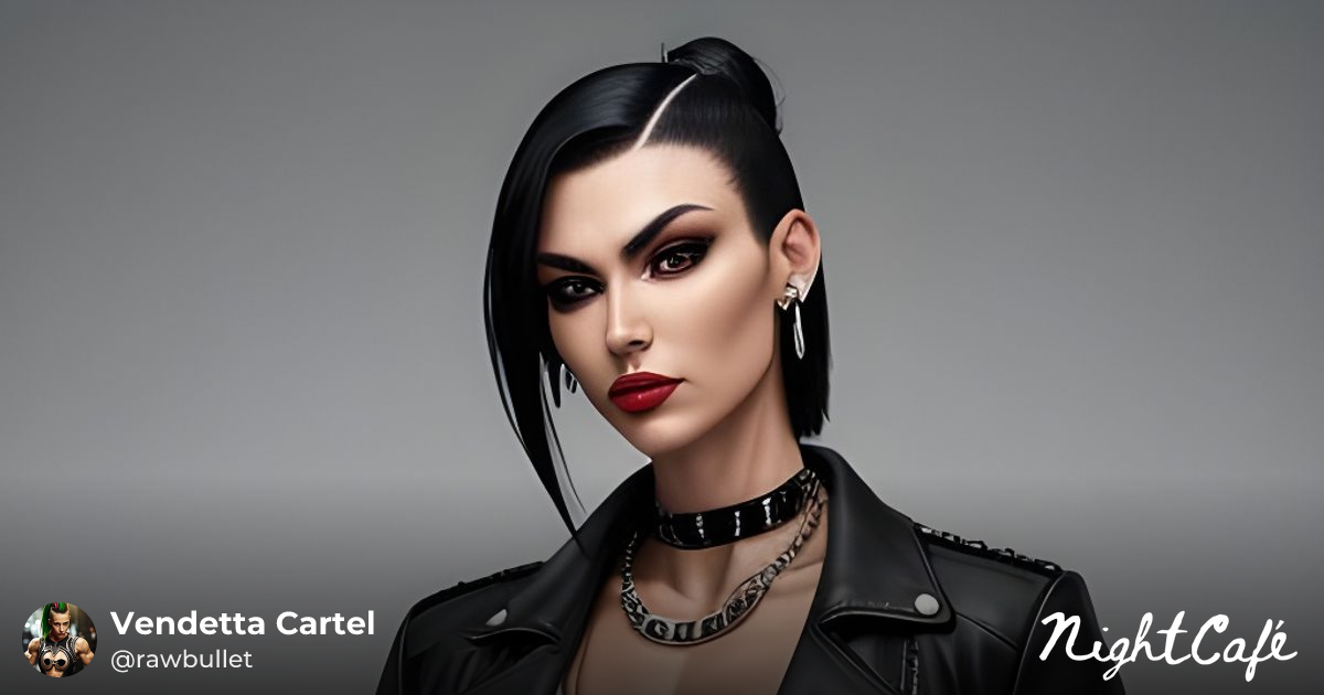 Miss Punk in Leather - Punk Woman in Leather Jacket with Met...