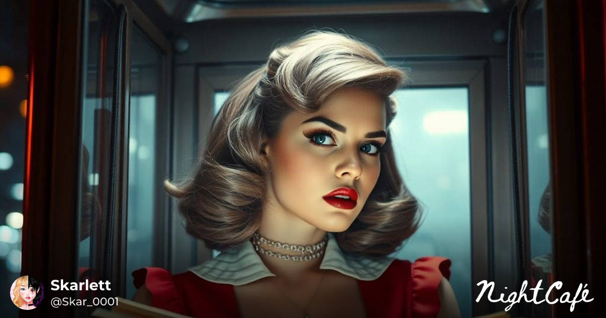 Skarlett, 1960's pin up girl, In a Phonebooth, Open Telephone book