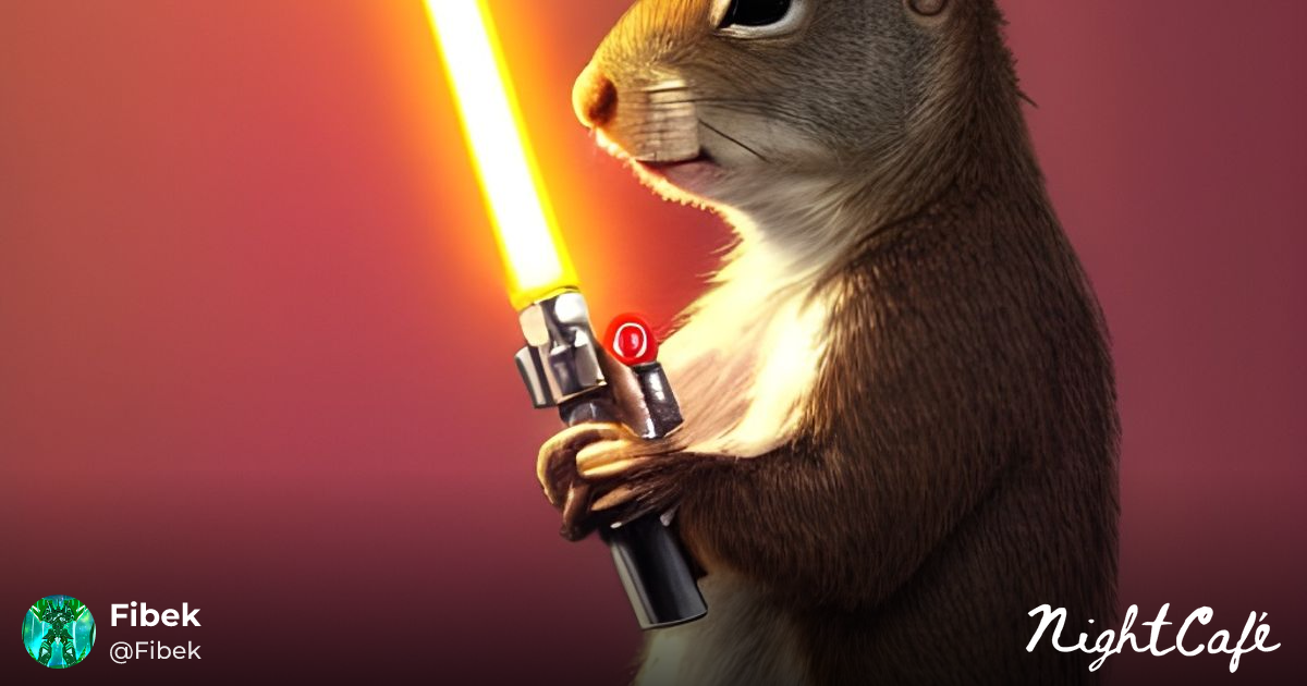 May the power be with you - Squirrel Warrior with Lightsaber...