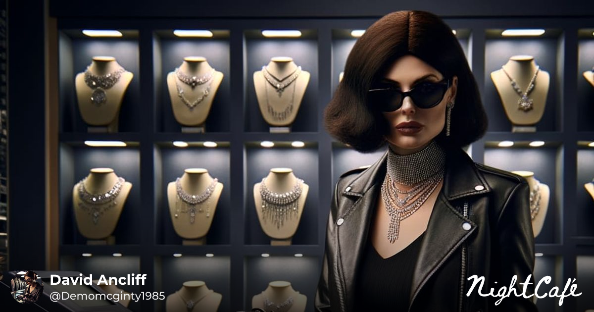 Female Robber Stealing Diamonds in Jewelry Store - AI Art