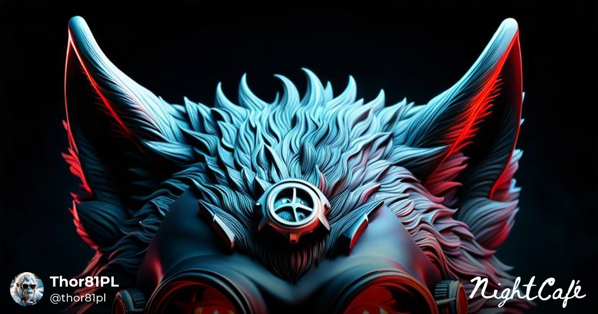 Wolf in gas-mask - Creepy Wolf in Gas Mask: Dark Macabre Art