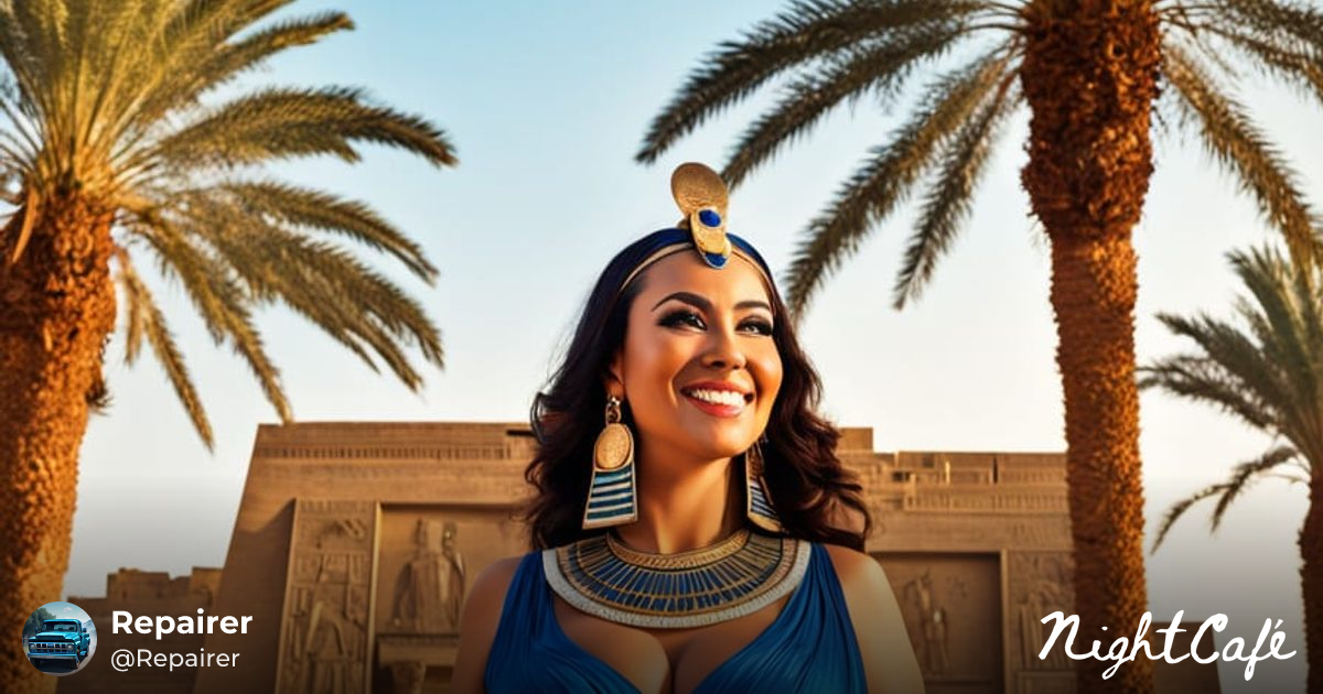 Ancient princess - Egyptian Princess Portrait in Pop Art Sty...