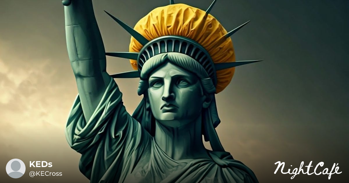 Statue of Liberty with shower Cap - Statue of Liberty in Whi...