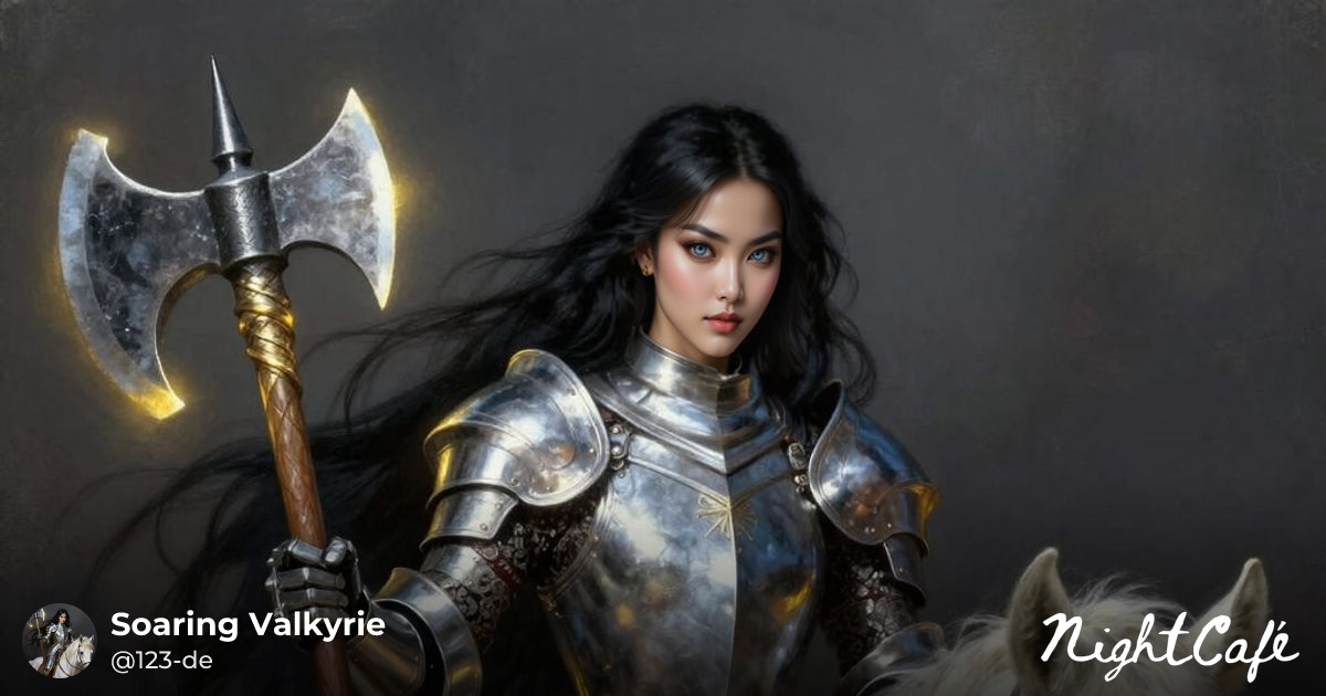 The ebony-haired savior - Knight in Silver Armor Riding a Wh...