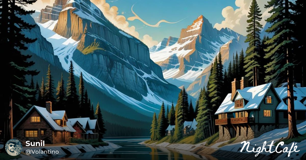 Banff, tourism poster - Banff Tourism Poster in Comic Book A...