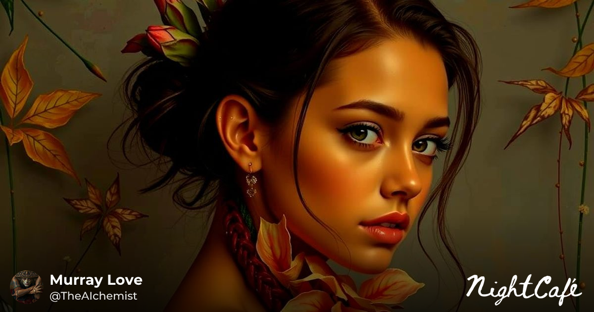 Vibrant Botanical Tapestry with Jagged Edges - AI Art