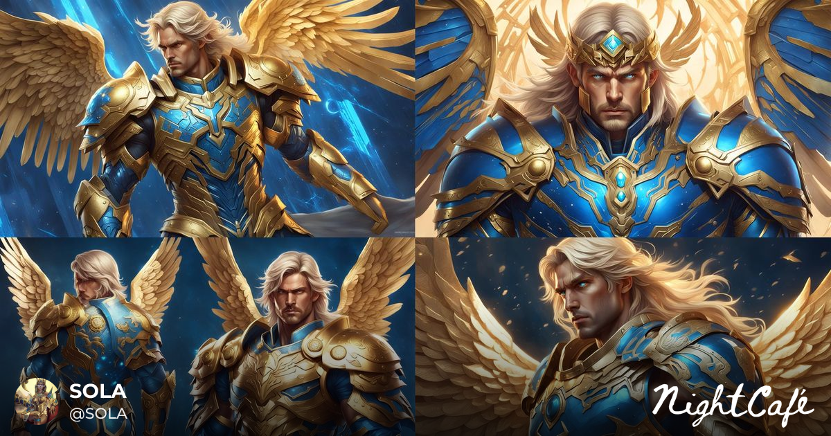 Armored Angel Metatron with Zodiac Signs - AI Art