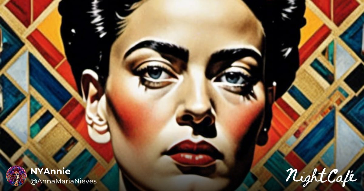 Frida Kahlo Portrait with Scrapbook Doodles - AI Art