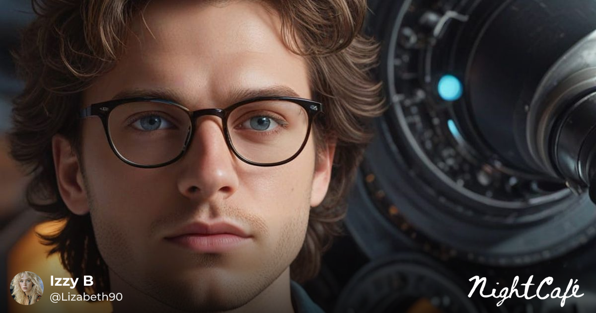 Jonas Murray-1999 - Hyperrealistic Man with Telescope in Lab...