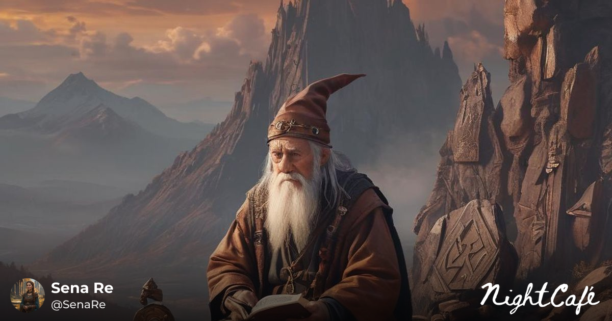 The Brown Sage - Wizard on Mountain Peak: Fantasy Concept A...