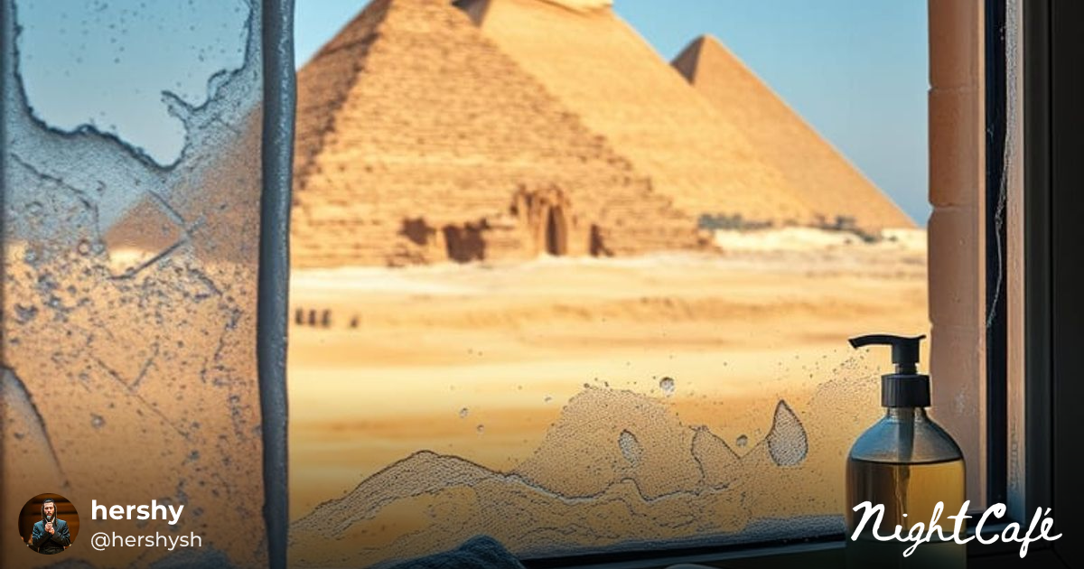 Stunning Domestic Scene with Ancient Egyptian Pyra... - AI Art