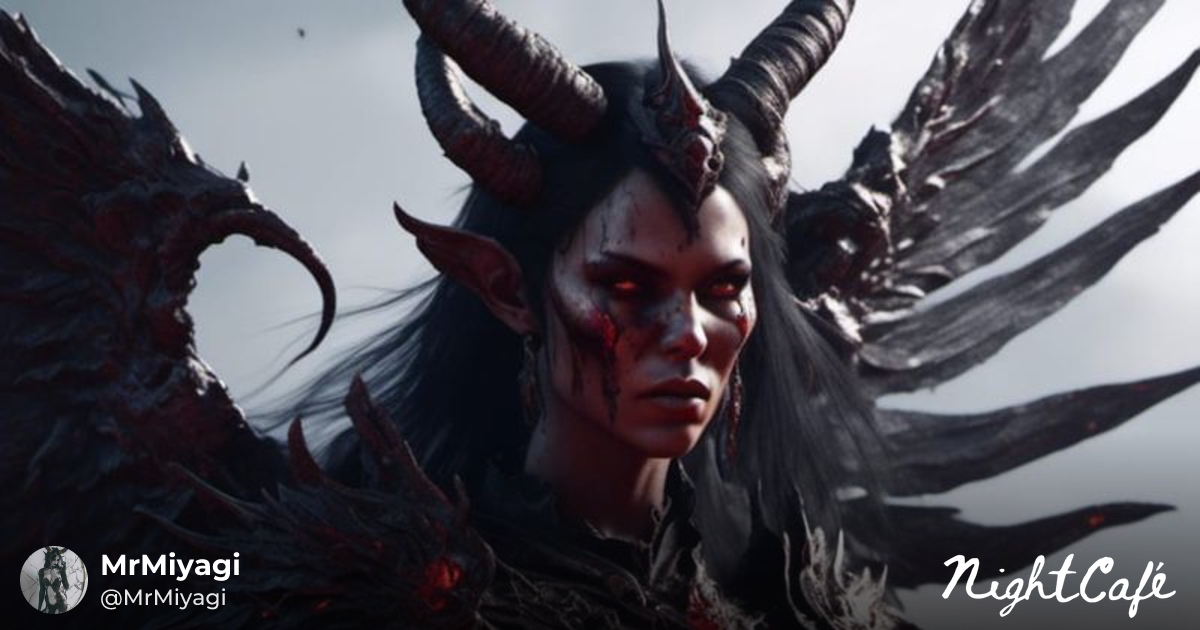 Female Demon in Dark Fantasy Style - AI Art