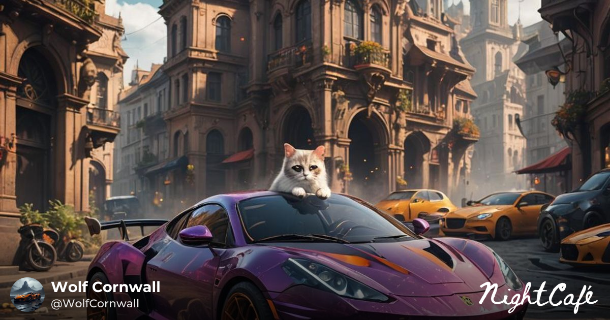 Kitten in super car - Kitten in Supercar: Detailed Matte Pai...