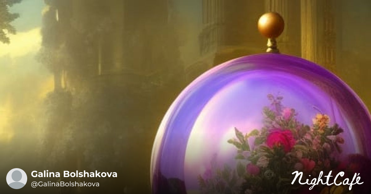 Renaissance glass sphere - Renaissance Glass Sphere with Flo...