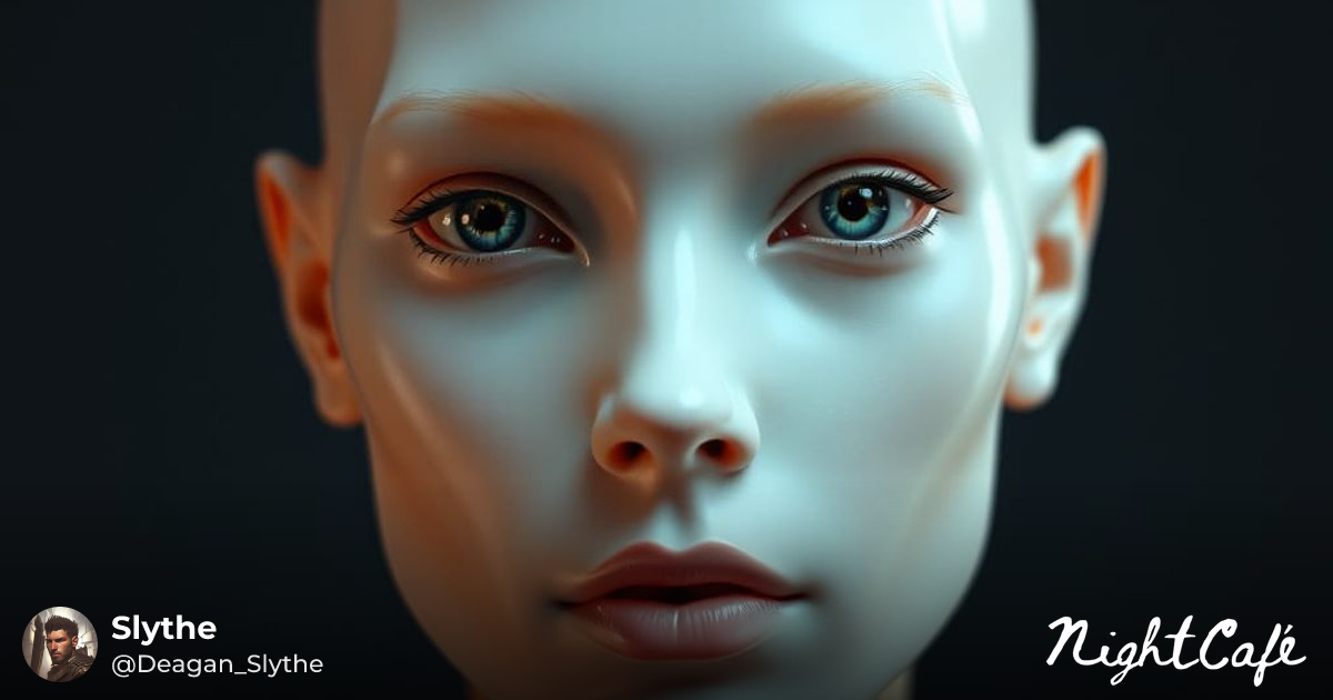 science fiction character. synthetic human. made of artificial flesh ...