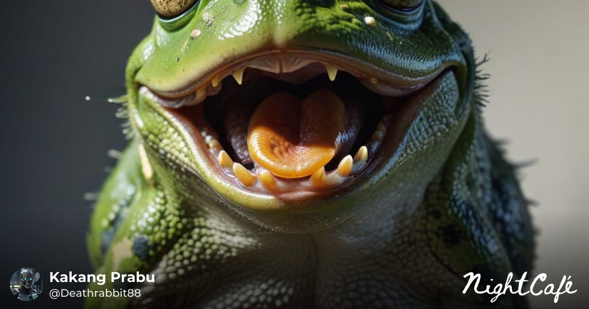 A furious frog - Furious Frog Hissing in Comic Style