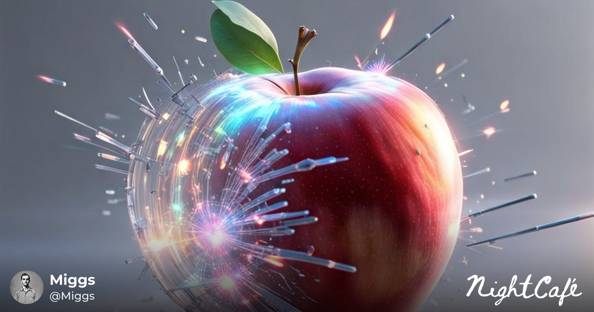 Exploding Holographic Apple in Hyperrealistic Deta... - AI Art