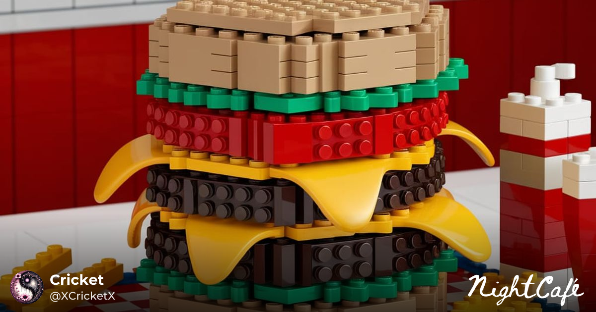 LEGO Burger, Fries and Drink - LEGO Burger Meal in Retro Din...
