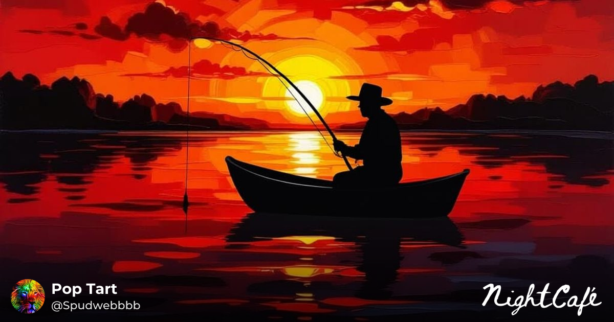 Tropical Sunset with Dark Mood Reflections in Oil ... - AI Art