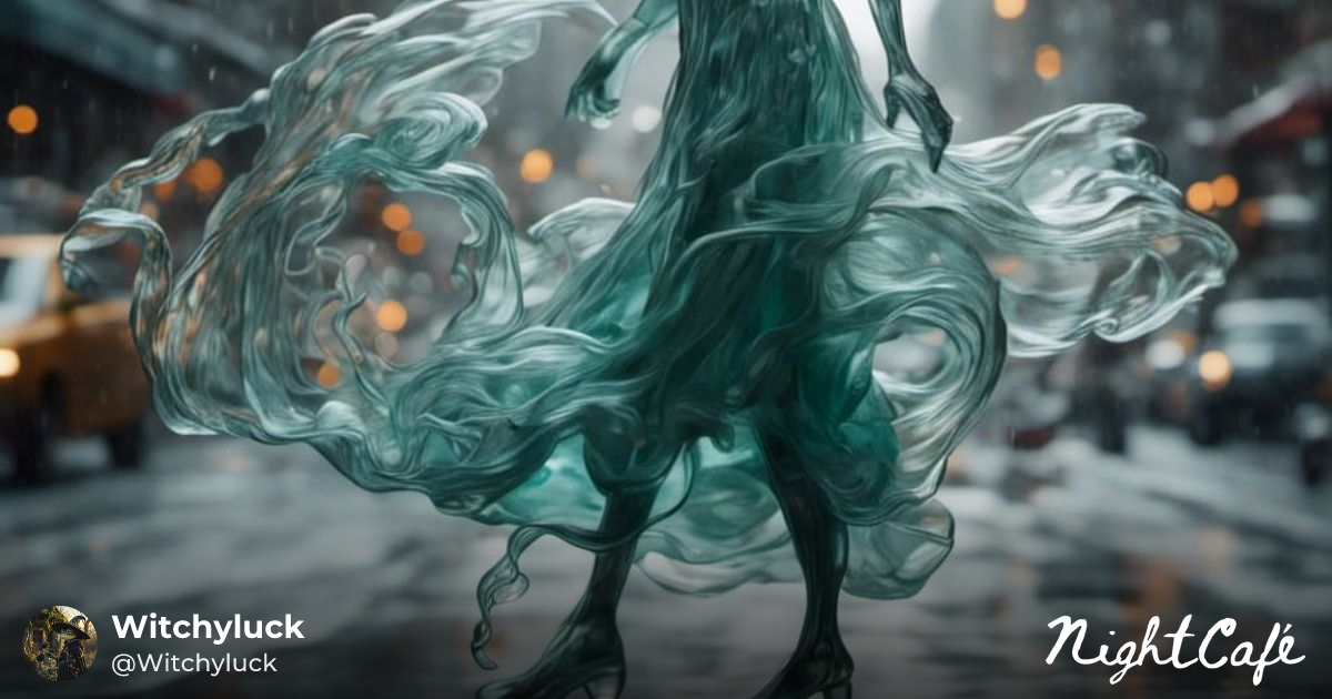Woman walking - Glass Humanoid Walking with Ocean Inside