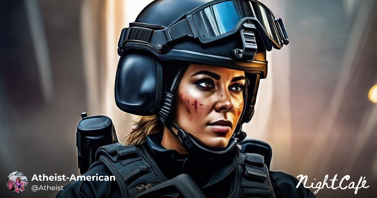 SWAT Officer - Powerful SWAT Officer Portrait in Splash Art...