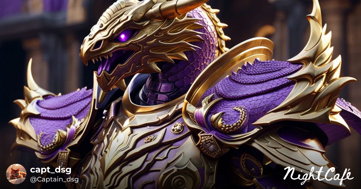 Purple Gold Armor - Detailed Purple Gold Dragon Armor in 3D