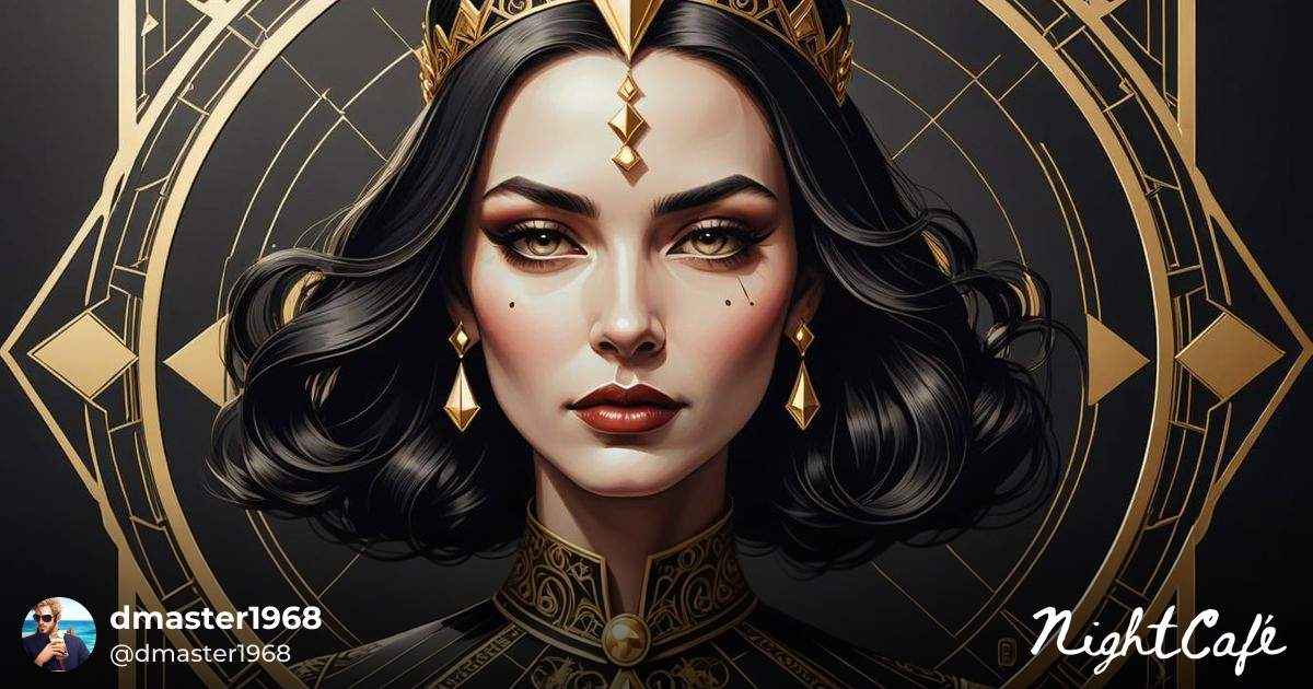 Modern Minimalist Queen of Spades with Geometric L... - AI Art