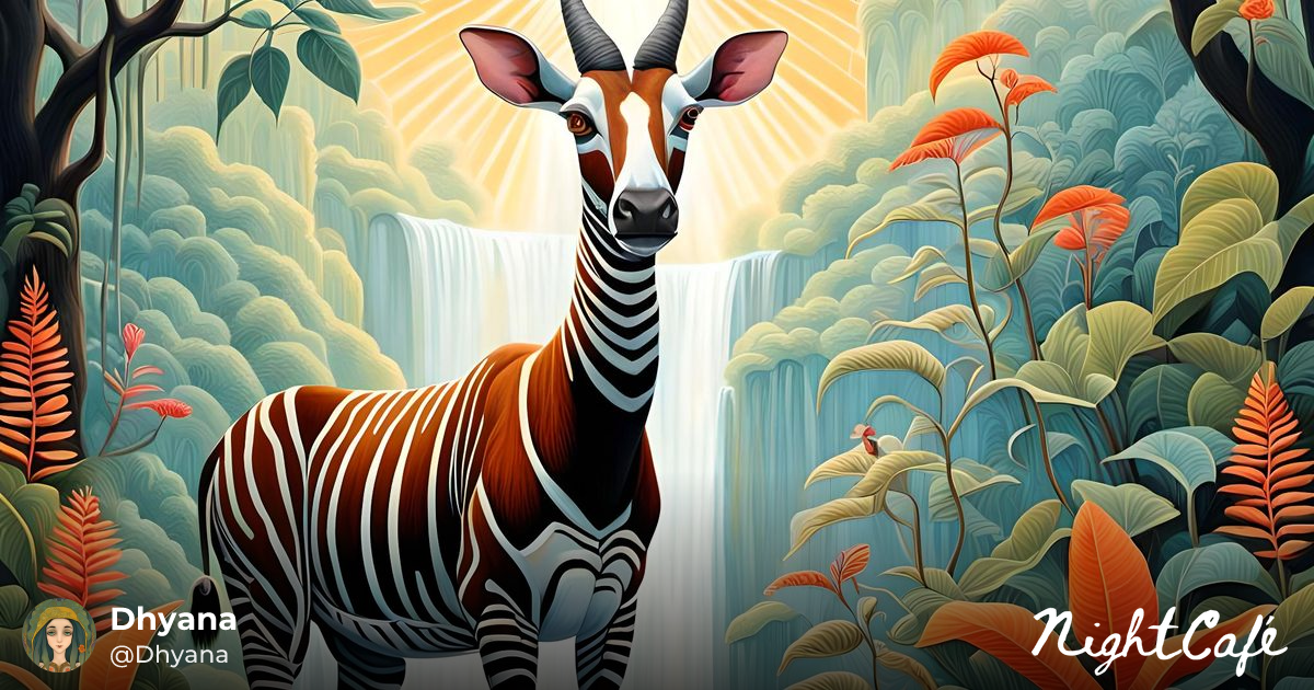 Elegant Okapi - Okapi in Congo with Brilliant Colors