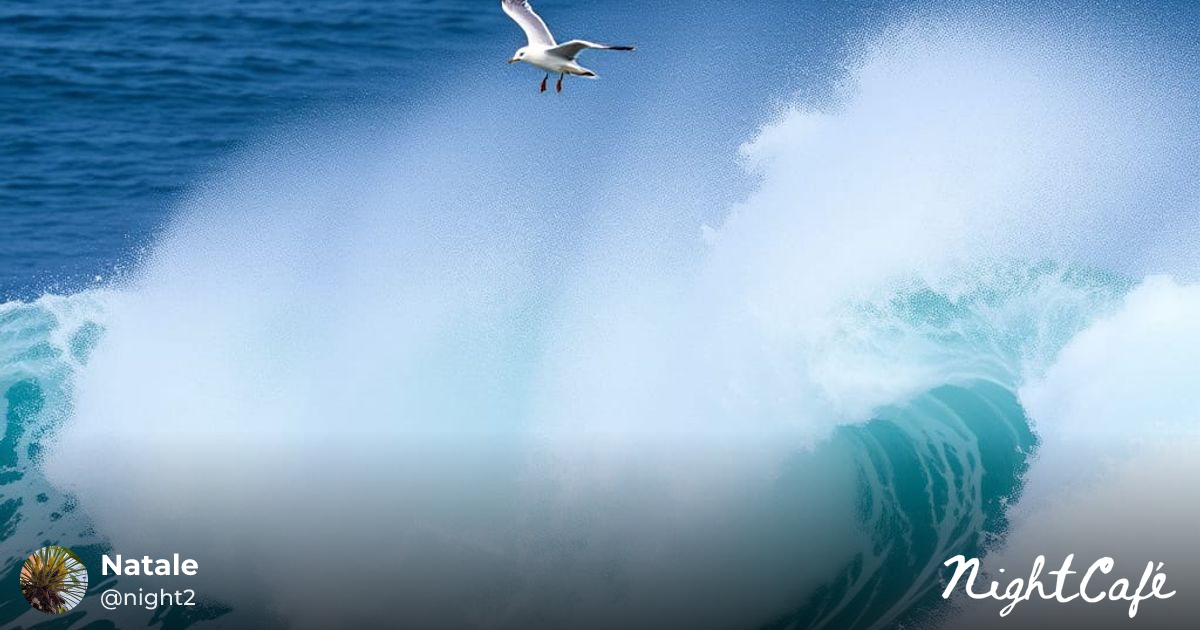 ocean wave - Giant Ocean Wave with Seagull