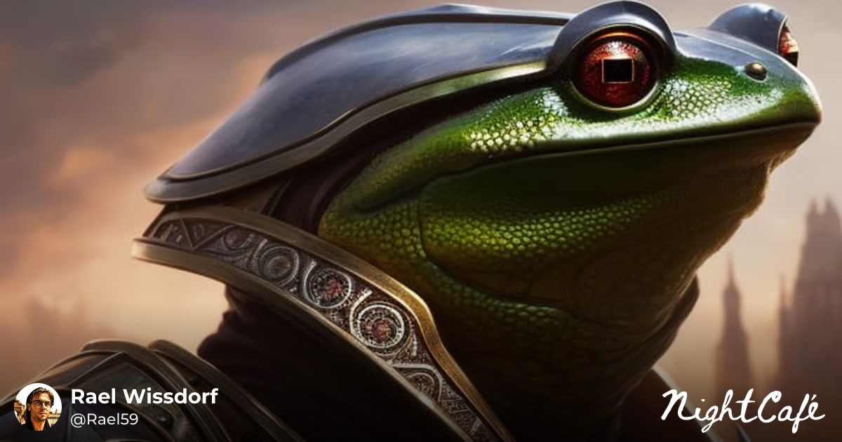 Warfrog - Armored Frog Portrait in Hyperdetailed Digital Art