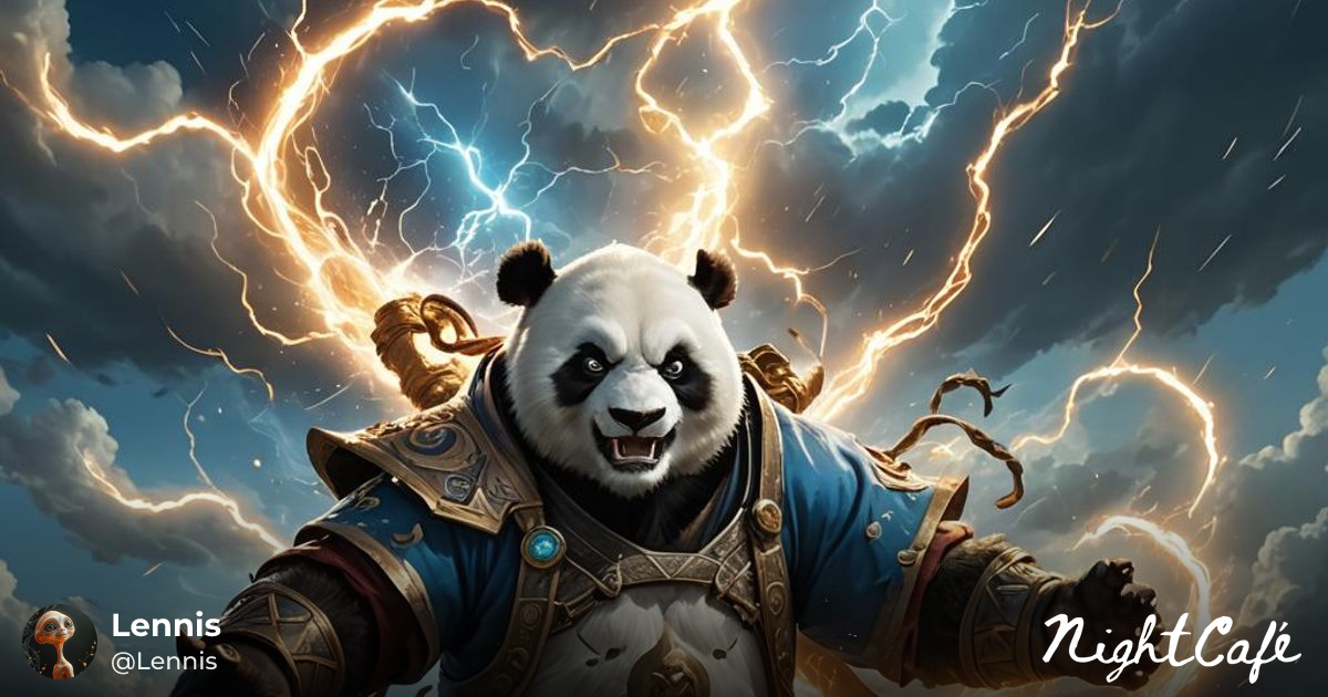 Angry Panda Monk in Epic Battle - AI Art