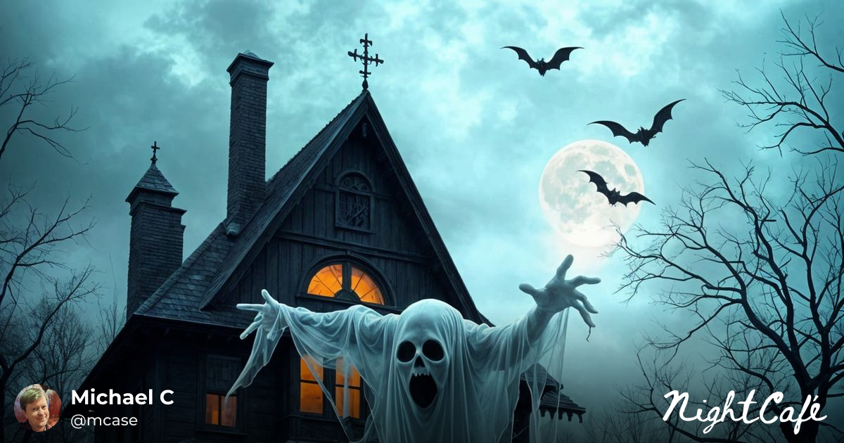 Creepy Ghost - Spectral Entity Rises from Graveyard