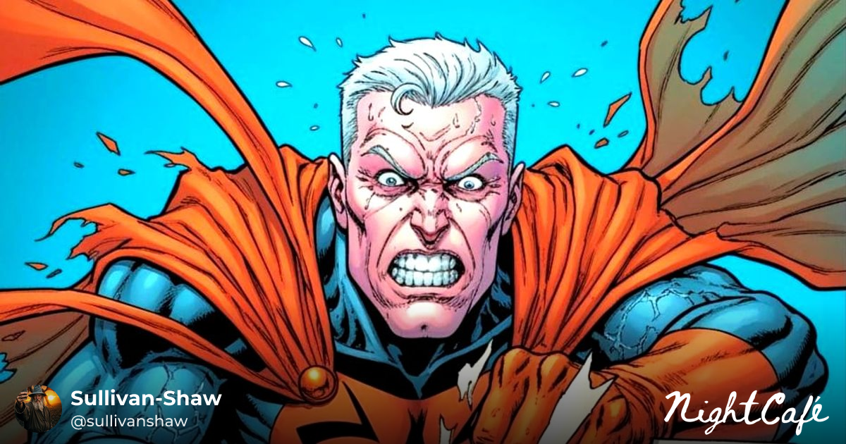 Cartoon Superhero Fails at Tearing a Page - AI Art