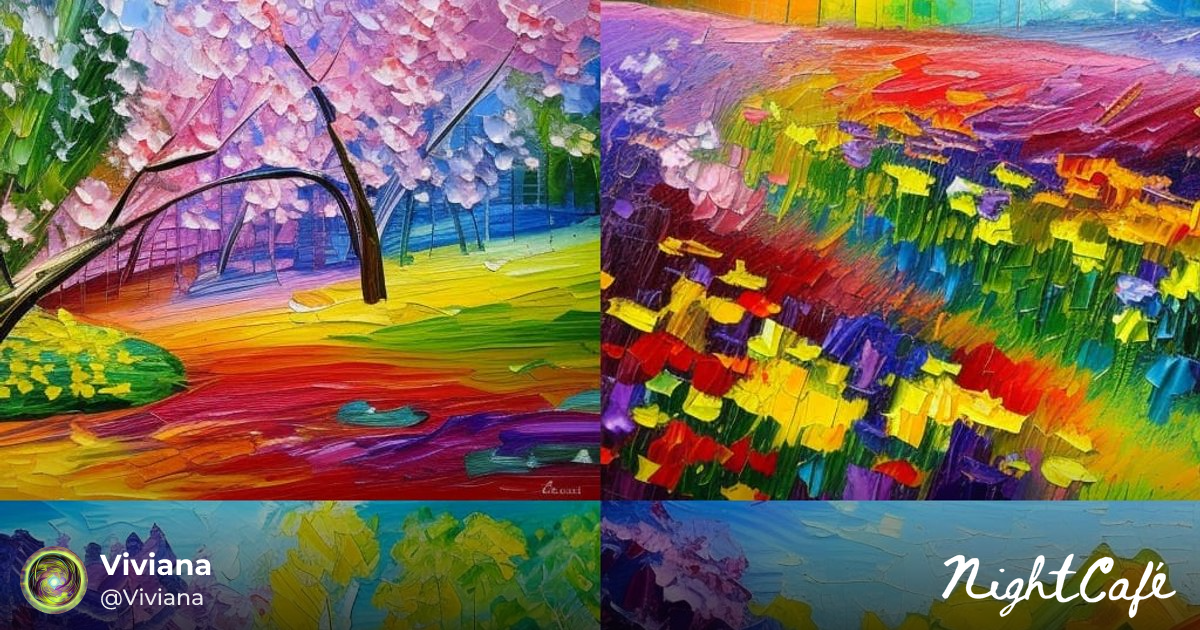 Garden of flowers in spring, impressionism, expressionist, style oil ...