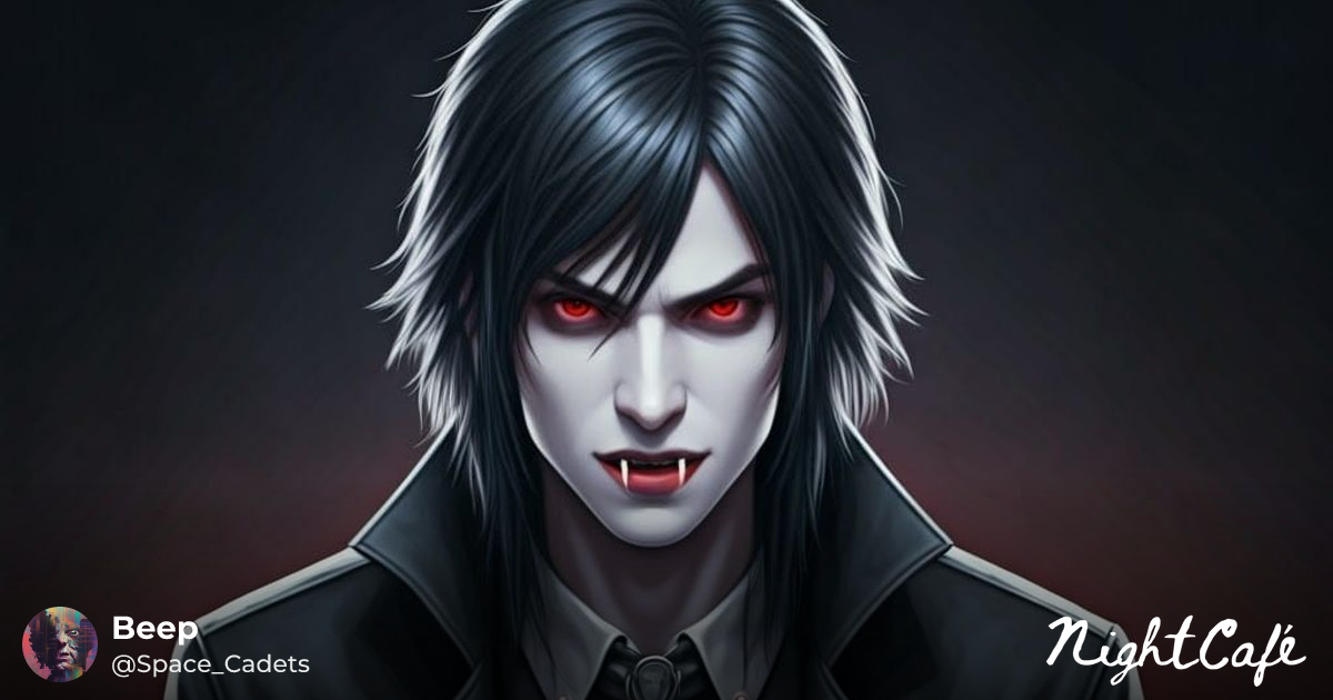 Gamer Vamp - Gothic Gamer Vampire Bites into Console