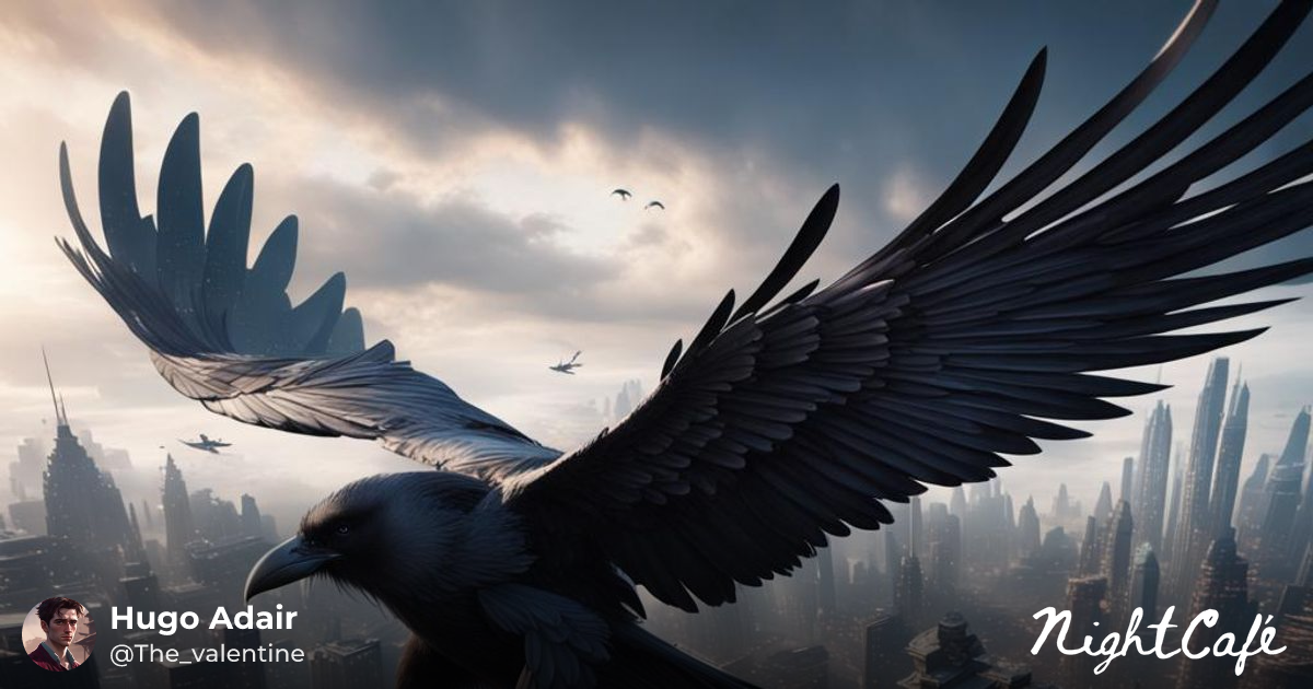 The prophecy - Raven Soars Over Modern City: Fantasy Concep...