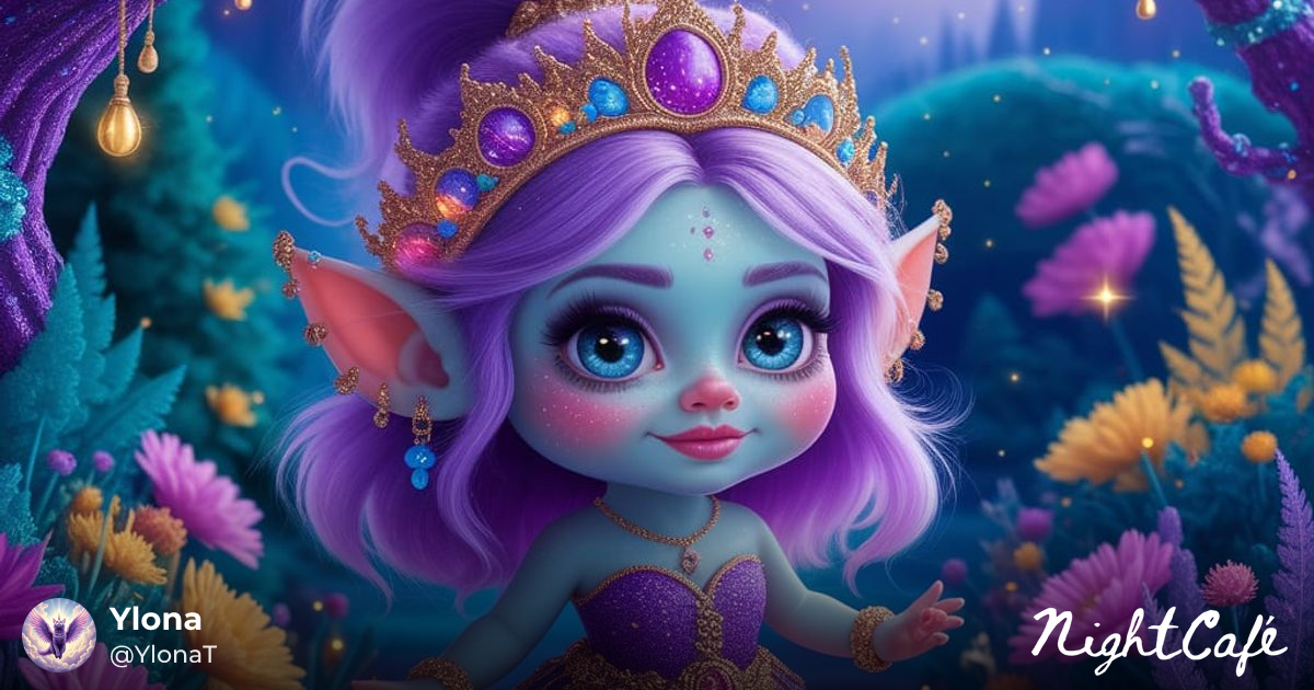 Magical Female Troll in Whimsical Forest Dreamscap... - AI Art