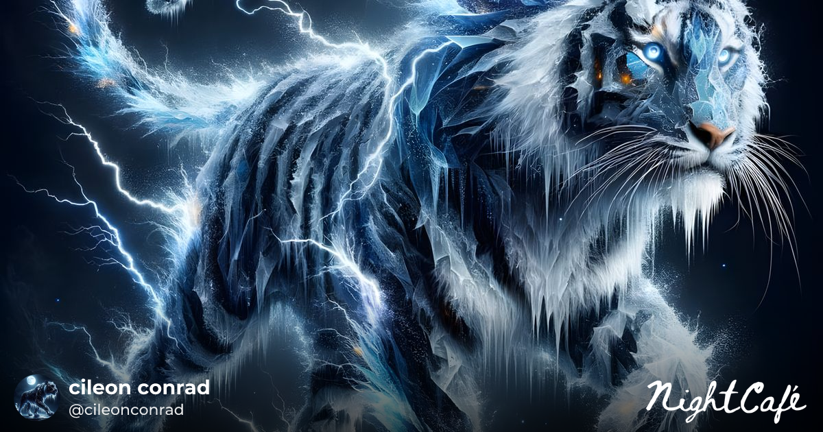 icy lightning tiger - Electric Tiger Emerges from Dark Icy S...