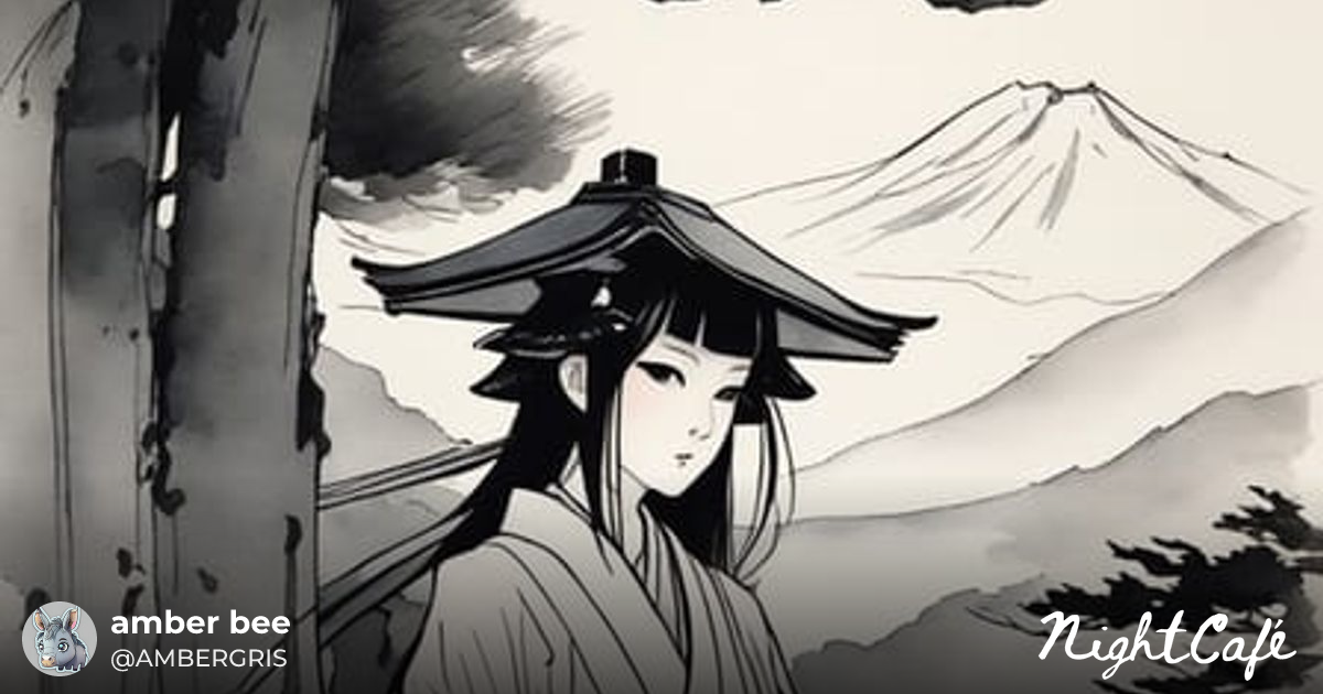 Japanese Shinto demon - Cute Japanese Demon Spirit in Waterc...