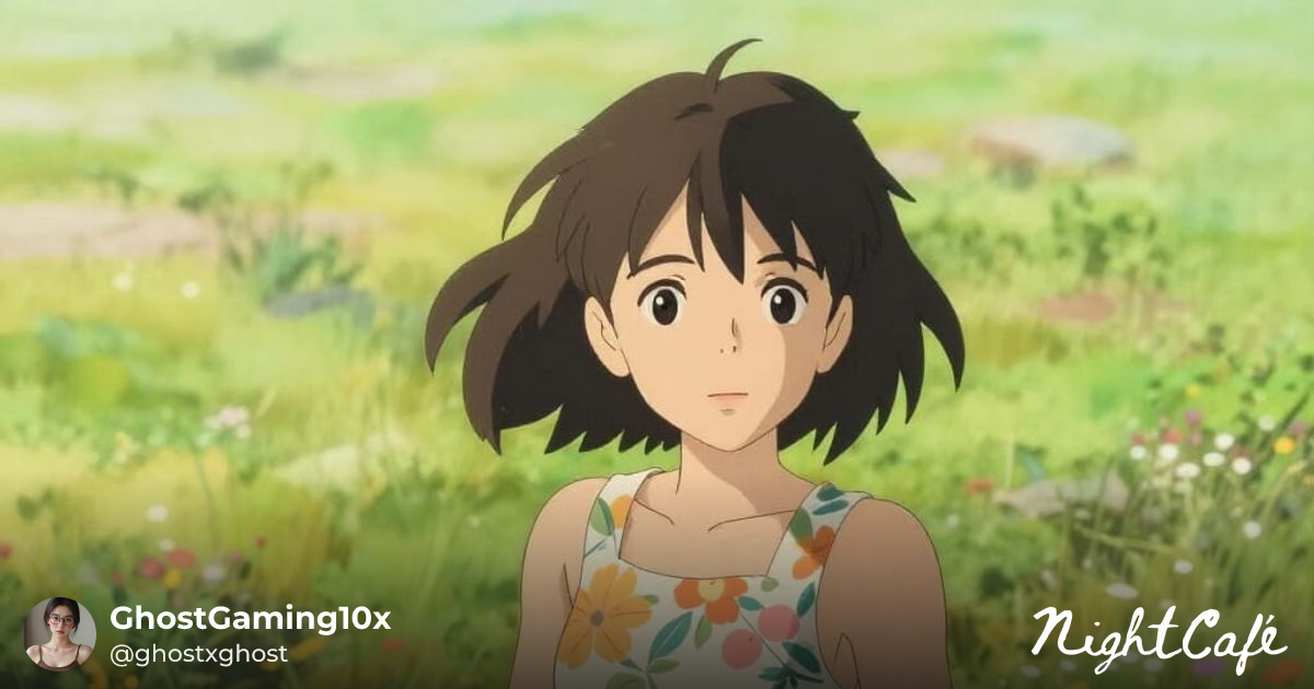 very cute girl - Cute Anime Girl in Sun-Drenched Meadow