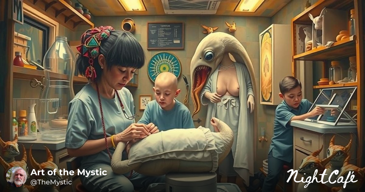 EXAMINATION OF ERASERHEAD'S OFFSPRING AT THE CRYPTID DOCTORS OFFICE