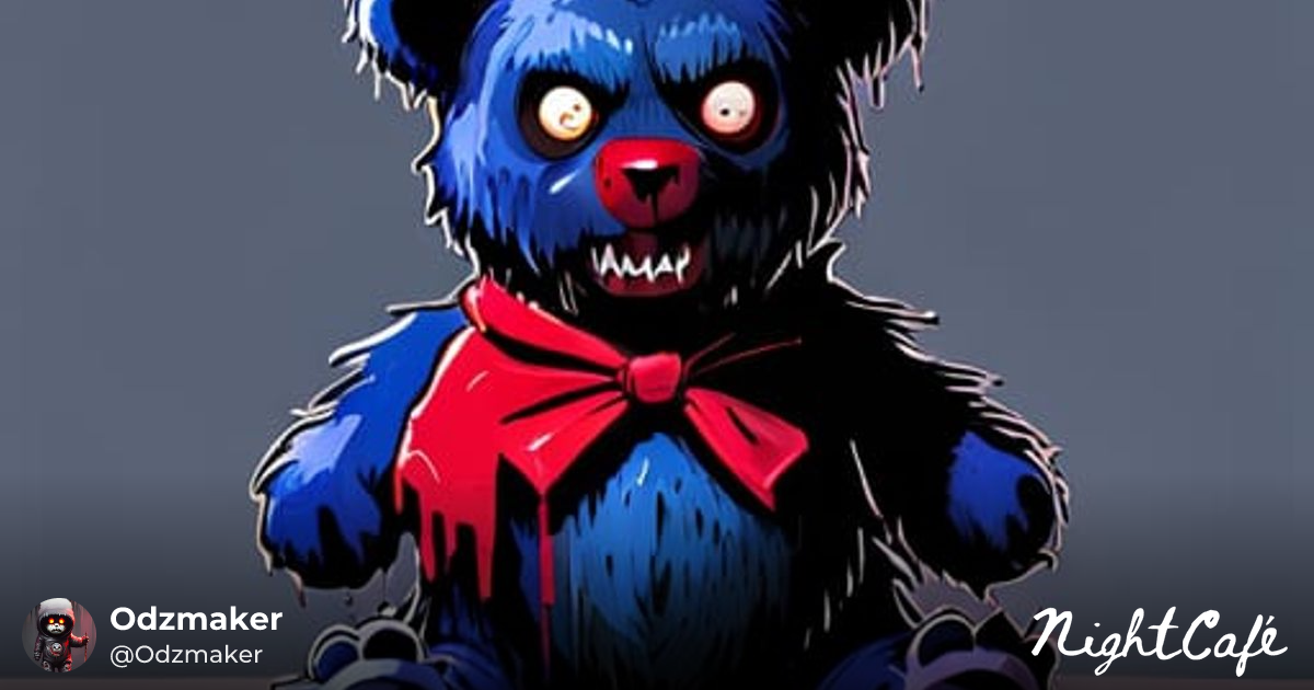 Angry Blue Nightmare Bear